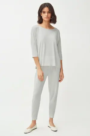 Cuyana Organic Pima Tapered Pant Grey