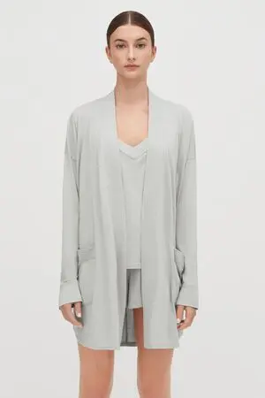 Cuyana Women's Organic Pima Robe Grey