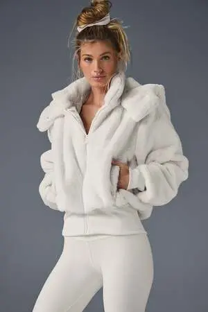 Alo Yoga Faux Fur Foxy Jacket - Ivory | Editorialist