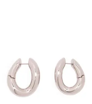 Balenciaga Hoop Earrings - Silver