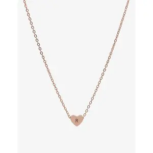 LITTLESMITH Personalised Initial Heart Bead Necklace - Gold