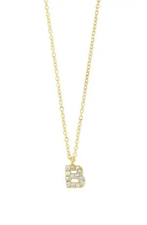 Bony Levy Bony Levy Icon Pavé Diamond Initial Pendant Necklace 18k Yellow Gold - B