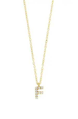 Bony Levy Bony Levy Icon Pavé Diamond Initial Pendant Necklace 18k Yellow Gold - F