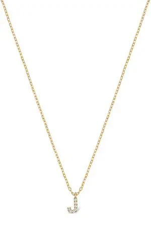 Bony Levy Icon Pavé Diamond Initial Pendant Necklace - 18k Yellow Gold - J