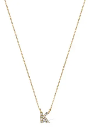 Bony Levy Icon Pavé Diamond Initial Pendant Necklace - 18k Yellow Gold - K