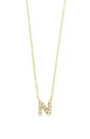 Bony Levy Icon Pavé Diamond Initial Pendant Necklace - 18k Yellow Gold - N