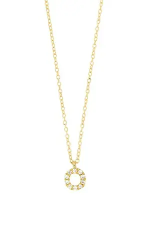 Bony Levy Bony Levy Icon Pavé Diamond Initial Pendant Necklace 18k Yellow Gold - O