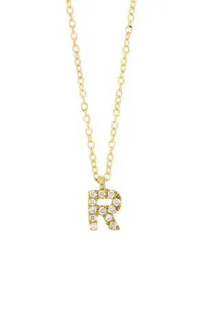 Bony Levy Icon Pavé Diamond Initial Pendant Necklace - 18k Yellow Gold - R
