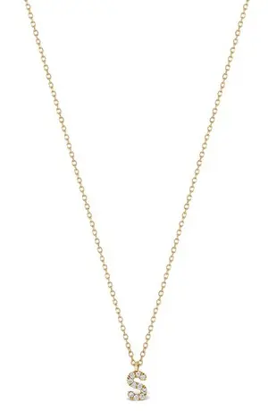 Bony Levy Bony Levy Icon Pavé Diamond Initial Pendant Necklace 18k Yellow Gold - S