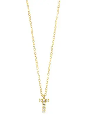 Bony Levy Bony Levy Icon Pavé Diamond Initial Pendant Necklace 18k Yellow Gold - T
