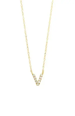 Bony Levy Icon Pavé Diamond Initial Pendant Necklace - 18k Yellow Gold - V