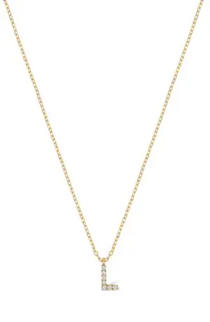 Bony Levy Bony Levy Pavé Diamond Initial Pendant Necklace Yellow