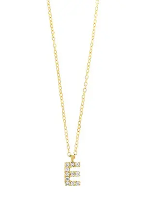 Bony Levy Bony Levy Pavé Diamond Initial Pendant Necklace Yellow