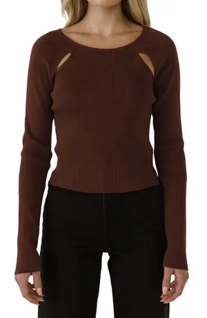 Endless Rose Cutout Long Sleeve Top