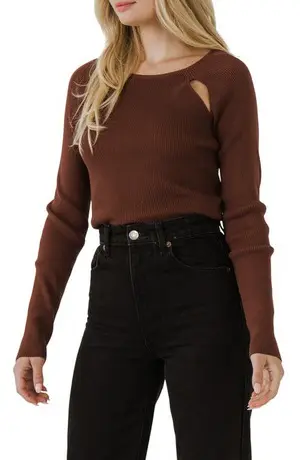 Endless Rose Cutout Long Sleeve Top