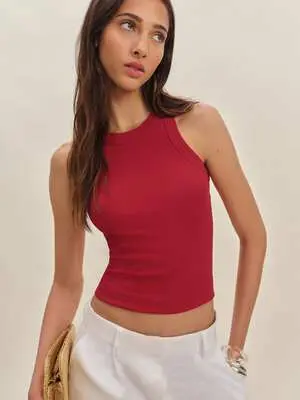 REFORMATION Tasha Tank Top Red