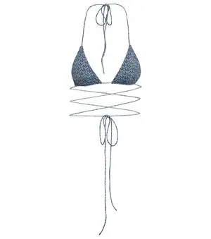 Magda Butrym Logo Triangle Bikini Top - Blue