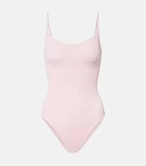 Hunza G Pamela One Piece Swimsuit In Cornflower - Pink