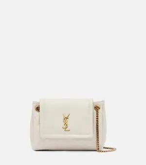 Saint Laurent Nolita Mini Leather Shoulder Bag - White