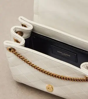 Saint Laurent Nolita Mini Leather Shoulder Bag - White