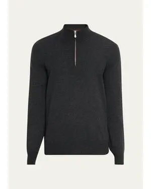 Brunello Cucinelli Cashmere Quarter-zip Sweater - Charcoal