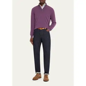 Brunello Cucinelli Cashmere Quarter-zip Sweater - Charcoal
