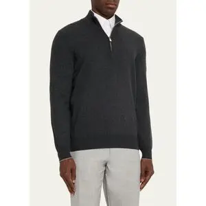 Brunello Cucinelli Cashmere Quarter-zip Sweater - Charcoal