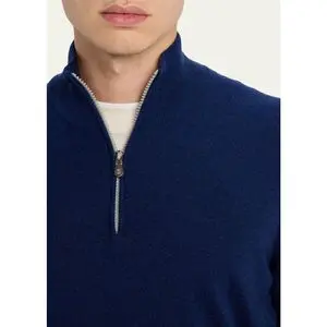 Brunello Cucinelli Cashmere Quarter-zip Sweater - Charcoal