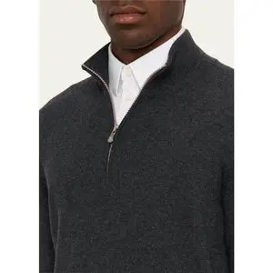 Brunello Cucinelli Cashmere Quarter-zip Sweater - Charcoal