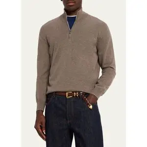 Brunello Cucinelli Cashmere Quarter-zip Sweater - Charcoal
