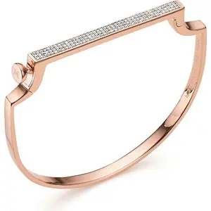 Monica Vinader Signature Thin Diamond Bangle - Rose Gold/diamond