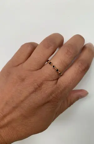 Sethi Couture Bezel-set Diamond And Beaded Band Ring