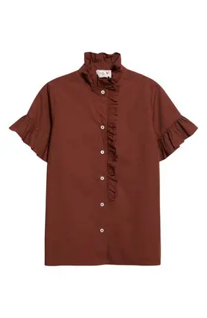 Mille Vanessa Ruffle Detail Cotton Blouse