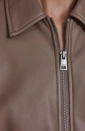 LEVI'S Faux Leather Bomber Jacket - Pine Bark
