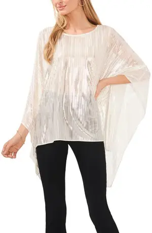 Chaus Hilo Dolman Sleeve Tunic - Ivory/ Gold