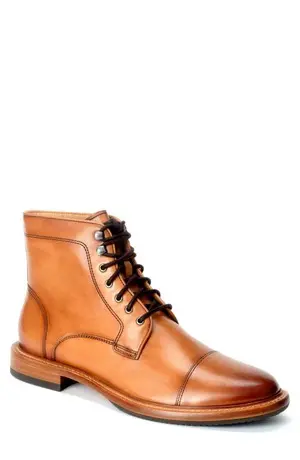 WARFIELD & GRAND Ballast Cap Toe Lace-up Boots - Honey