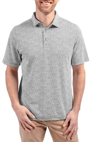 Cutter & Buck Virtue Piqué Botanical Print Polo - Black