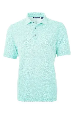Cutter & Buck Virtue Piqué Botanical Print Polo - Fresh Mint