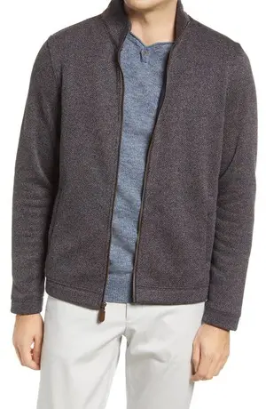 Johnston & Murphy Full Zip Fleece Back Sweatshirt