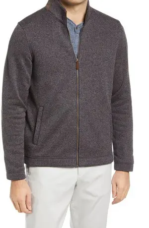 Johnston & Murphy Full Zip Fleece Back Sweatshirt