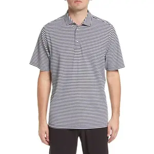 Cutter & Buck Virtue Piqué Stripe Recycled Blend Polo - Navy Blue