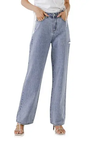 Grey Lab Pull On Jeans For Women