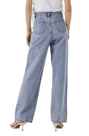 GREY LAB High-rise Cutout Jeans