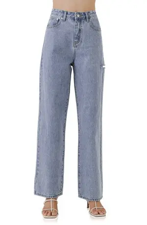 GREY LAB High-rise Cutout Jeans
