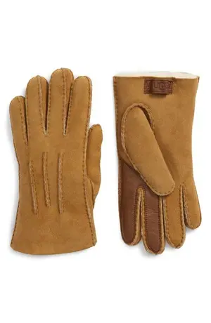 UGG Genuine Shearling Tech Gloves - Chestnut