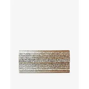JIMMY CHOO Sweetie Glitter Acrylic Clutch - Rose Gold/silver