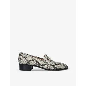 Gucci Ed Snake-embossed Leather Loafers