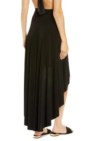 Norma Kamali Bias Cut High-low Hem Cover-up Skirt