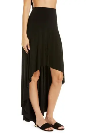 Norma Kamali Bias Cut High-low Hem Cover-up Skirt