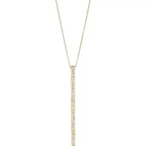 Sethi Couture Alice Diamond Linear Bar Pendant Necklace - Yellow